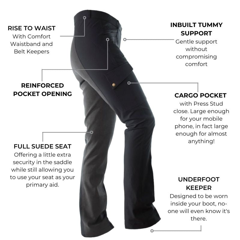 Bootcut Horse Riding Pants with Cargo Pockets | Womens - Ride Proud ...